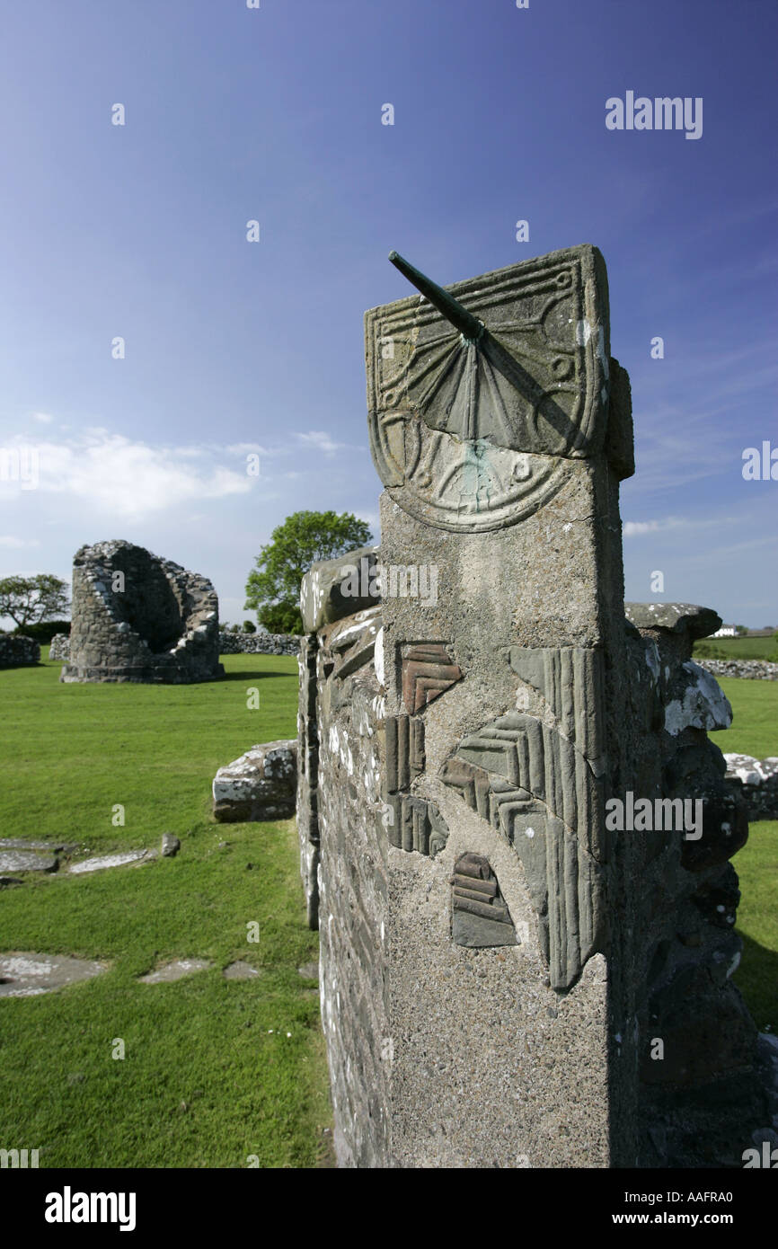 Sundial at remains of nendrum monastery historic monument county down ...