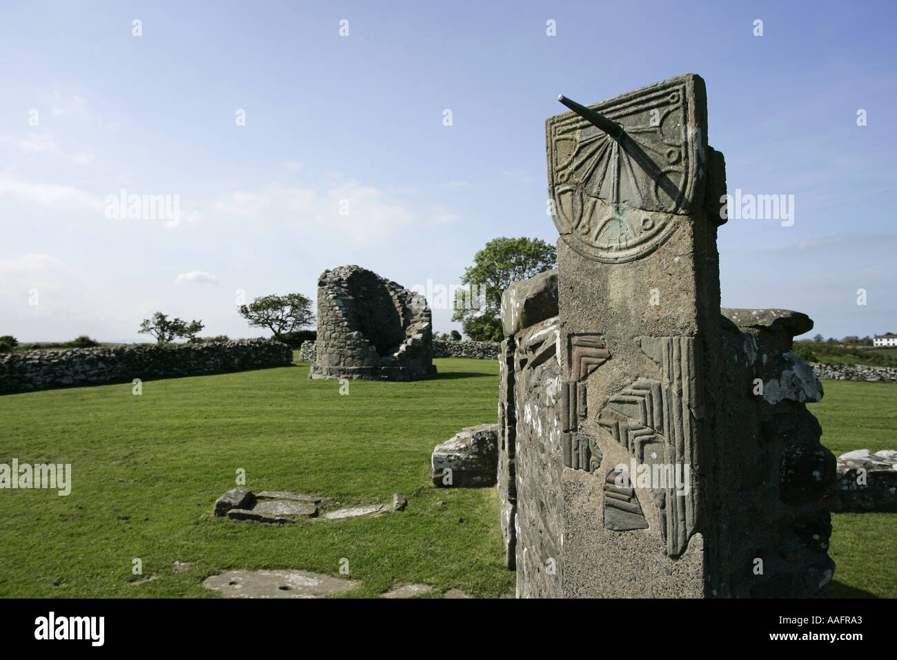 Sundial at remains of nendrum monastery historic monument county down ...