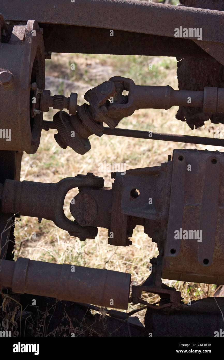 Wrecked burnt out rusty military vehicle chassis abstract details near ...