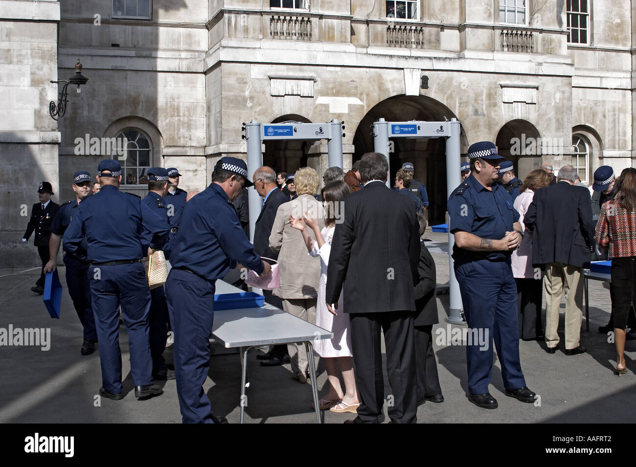 Ticket holders going through police security checks at Her Majesty ...