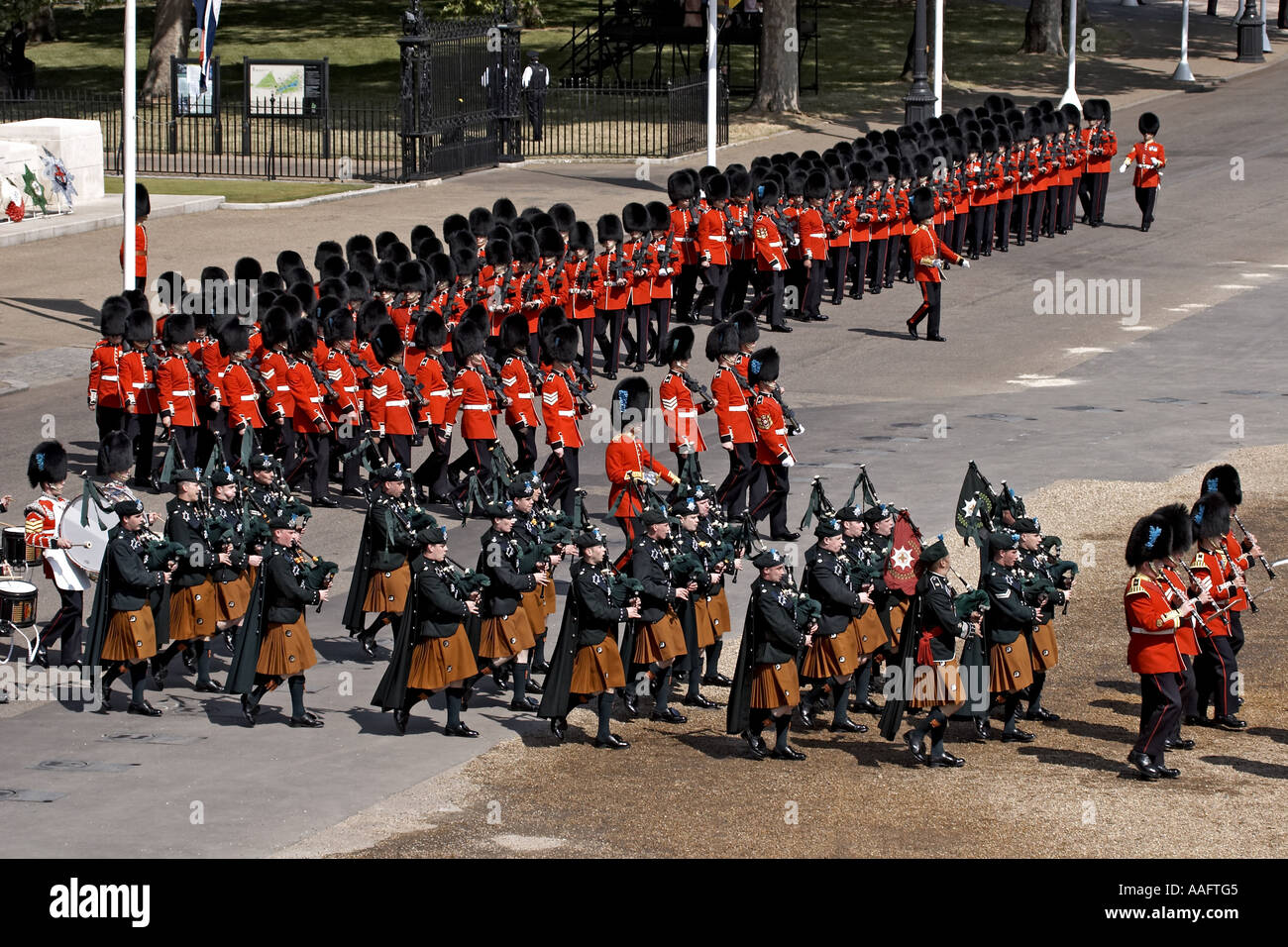 Irish Guards marching on at at Her Majesty The Queen s Birthday Parade ...