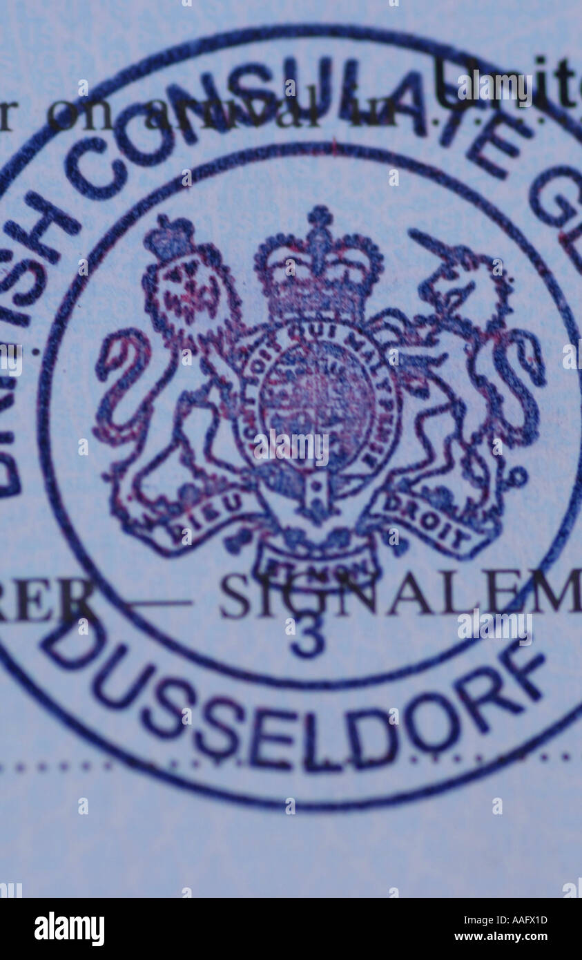 emergency passport british seal stamp official uk united kingdom Stock ...