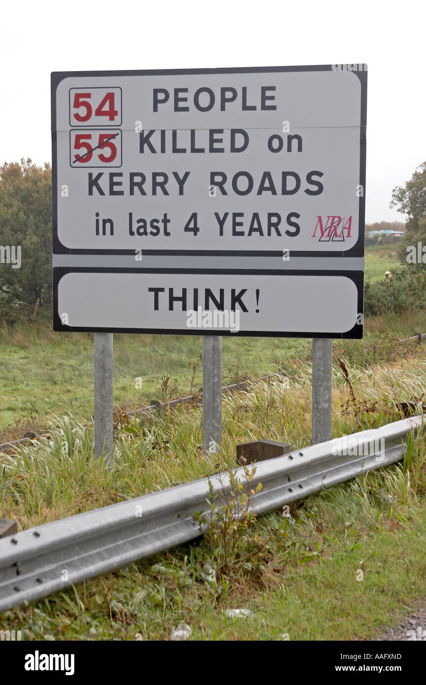 Road sign showing number of deaths on roads through road traffic ...