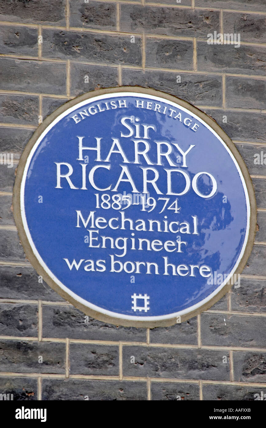 English Heritage memorial plaque to Sir Harry Ricardo 1885 1974 ...