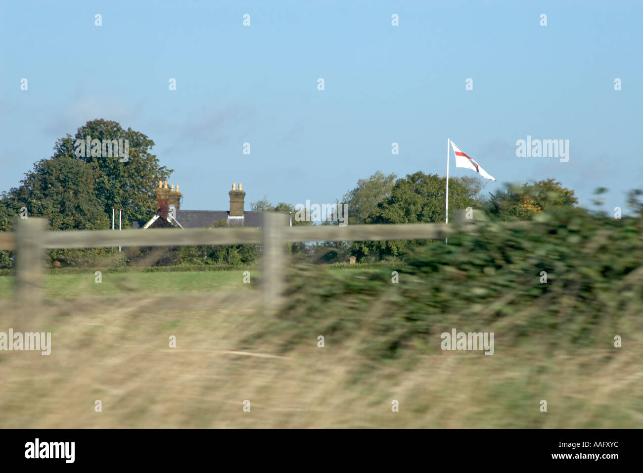 Wooden fence at side of motorway Stock Photo - Alamy
