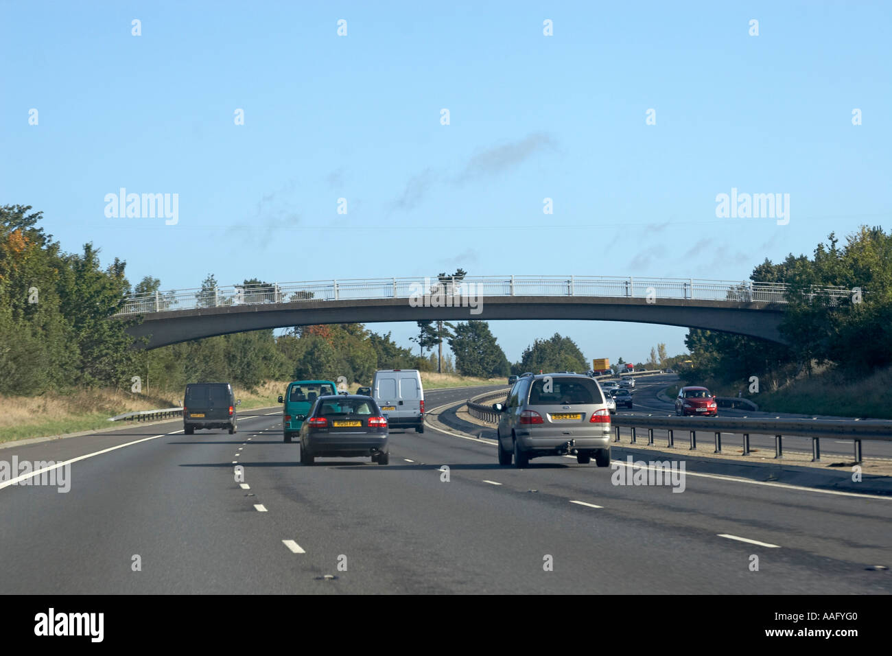 Motorway traffic on M11 Motorway Essex England Stock Photo - Alamy