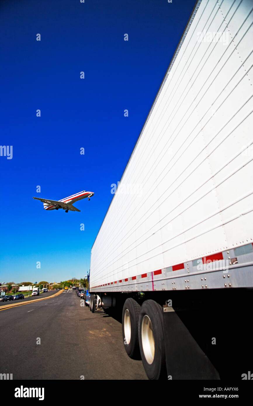 AIRPLANE AND TRUCK Stock Photo - Alamy