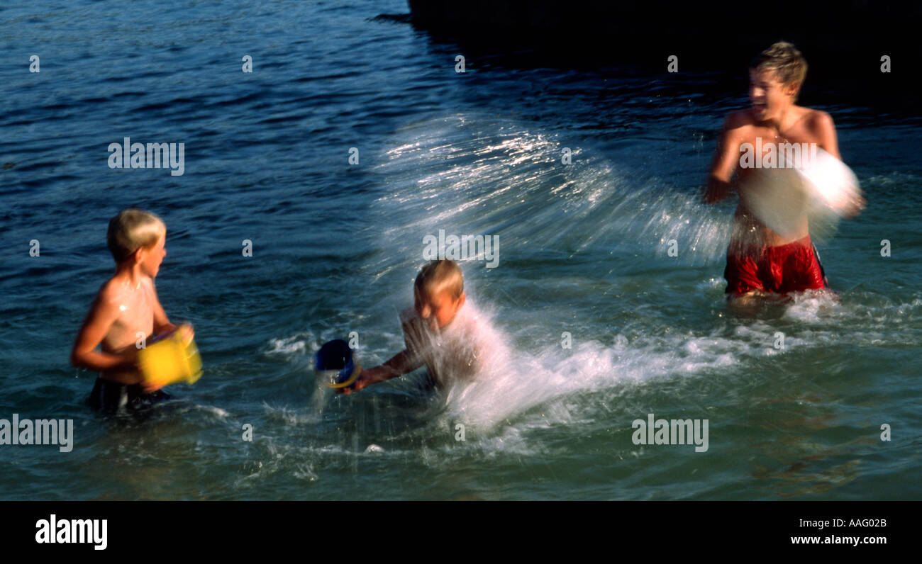 Bathing boys Norway Stock Photo - Alamy