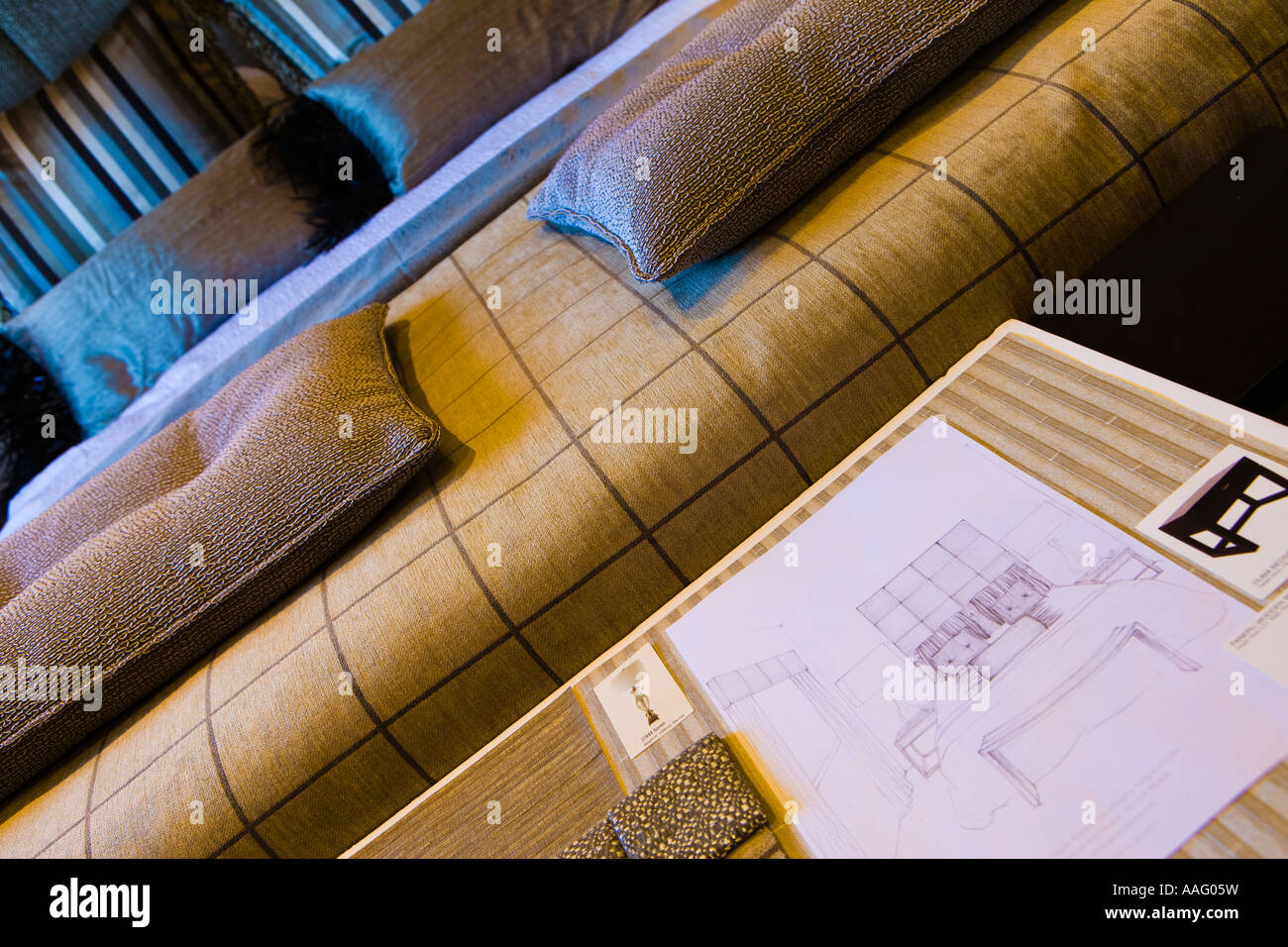 BEDROOM SET UP IN INTERIOR DESIGN STUDIO Stock Photo - Alamy