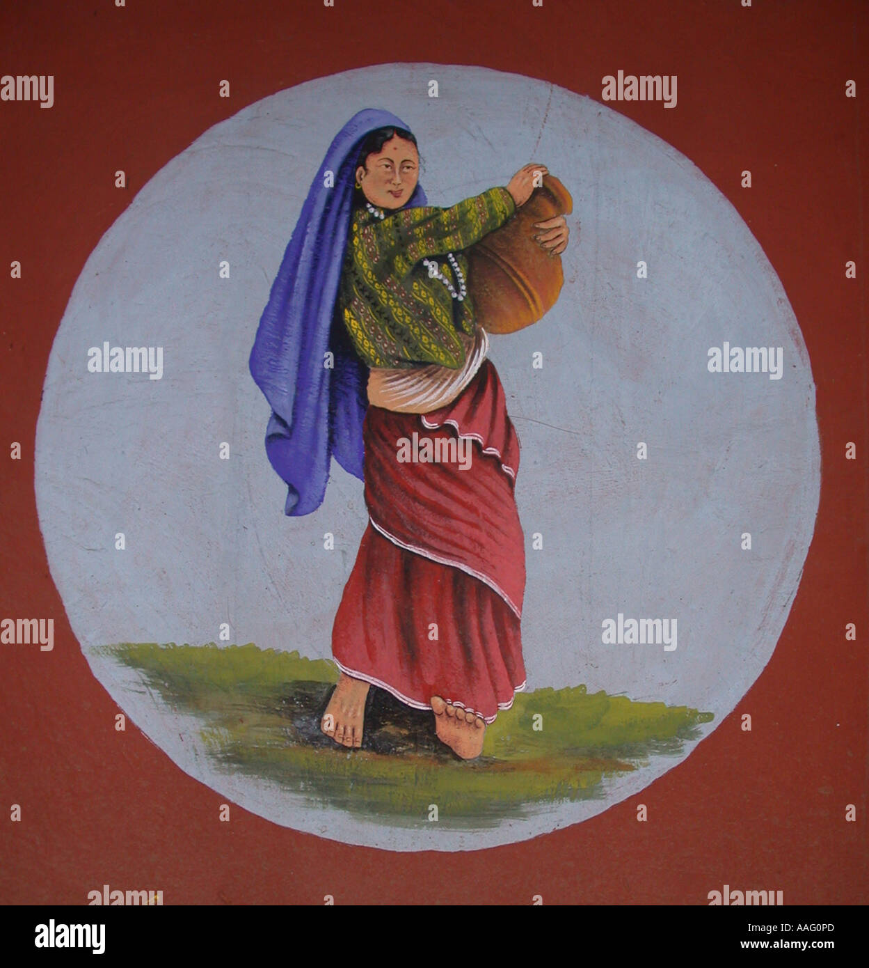 Indian woman holding water pot hi-res stock photography and images - Alamy