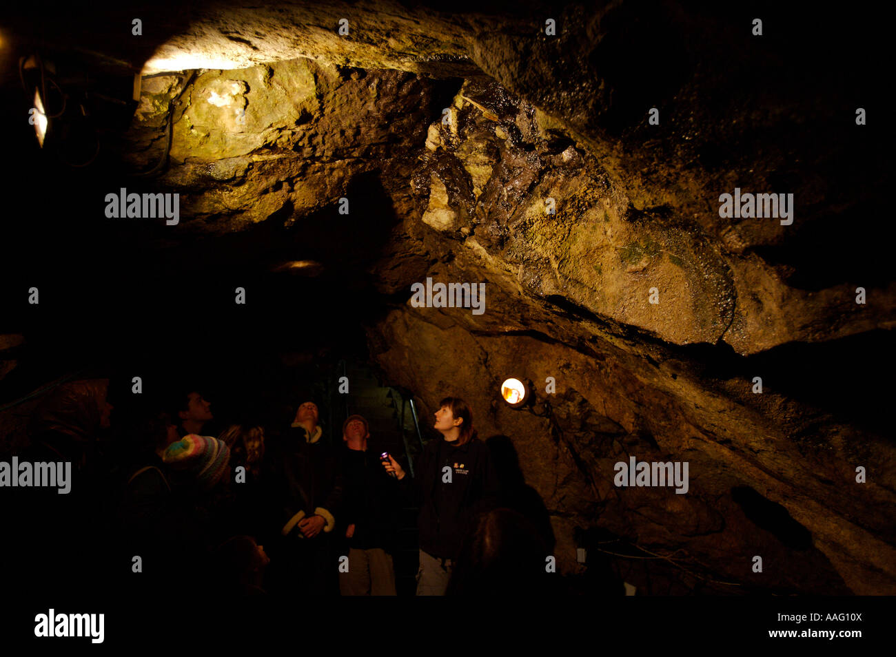 A guided tour of Treak Cliff Cavern near castleton Derbsyhire UK Stock ...