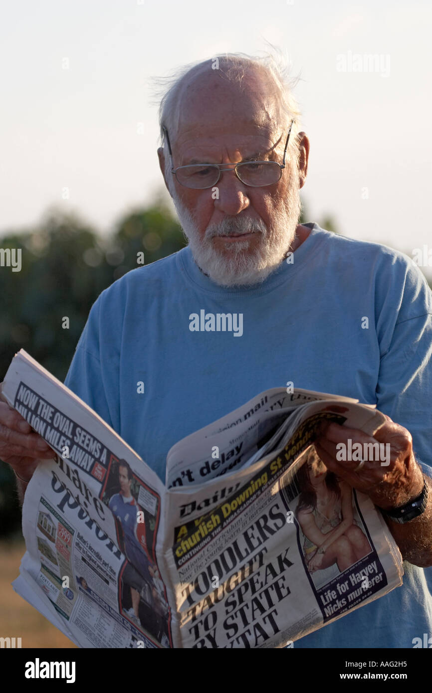 Pat Troy Elderly man reading newspaper Exploration Society Blue Nile ...