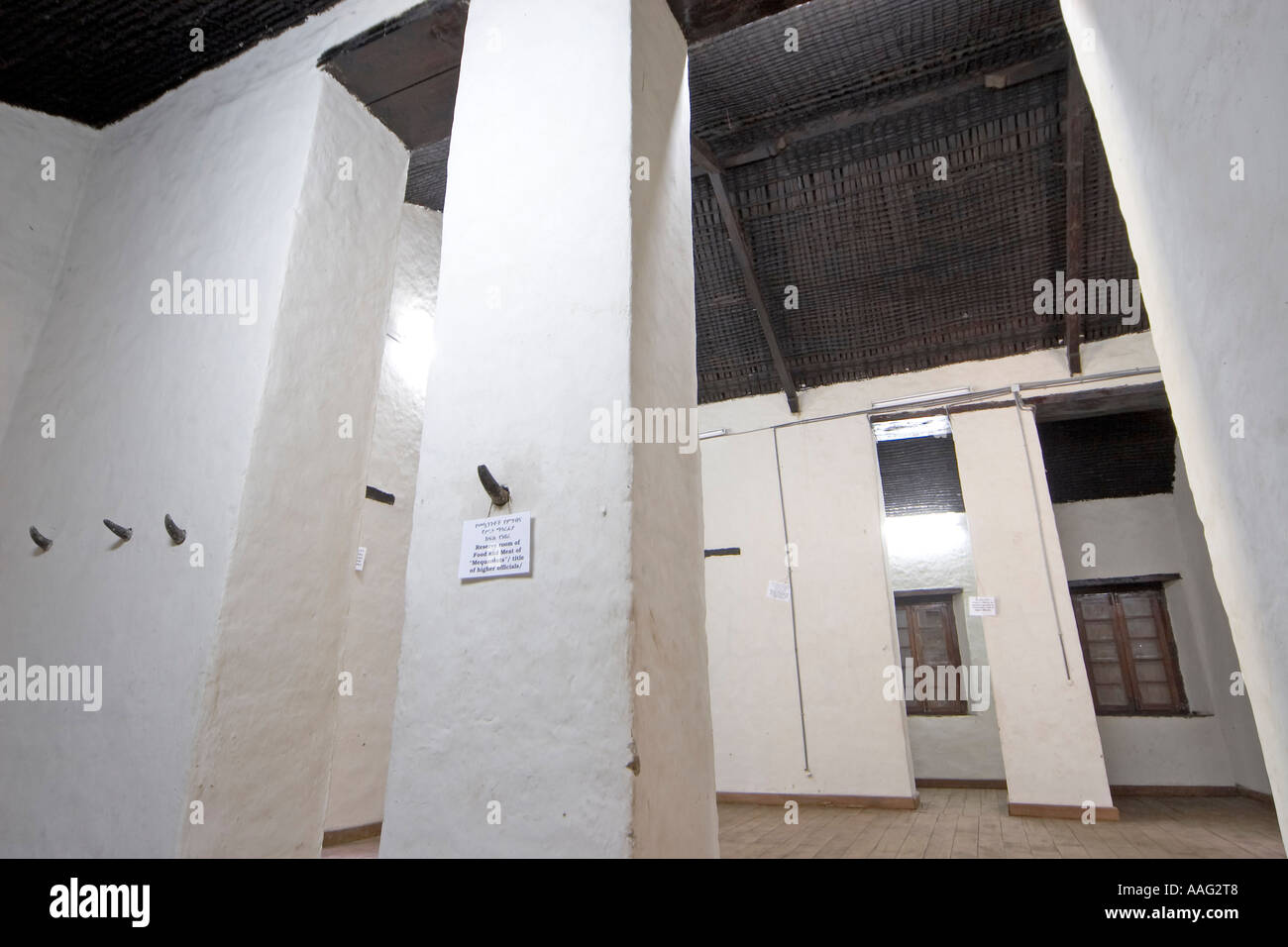 Dining room in interior of Emperor Menelik s old Palace in Entoto hills ...
