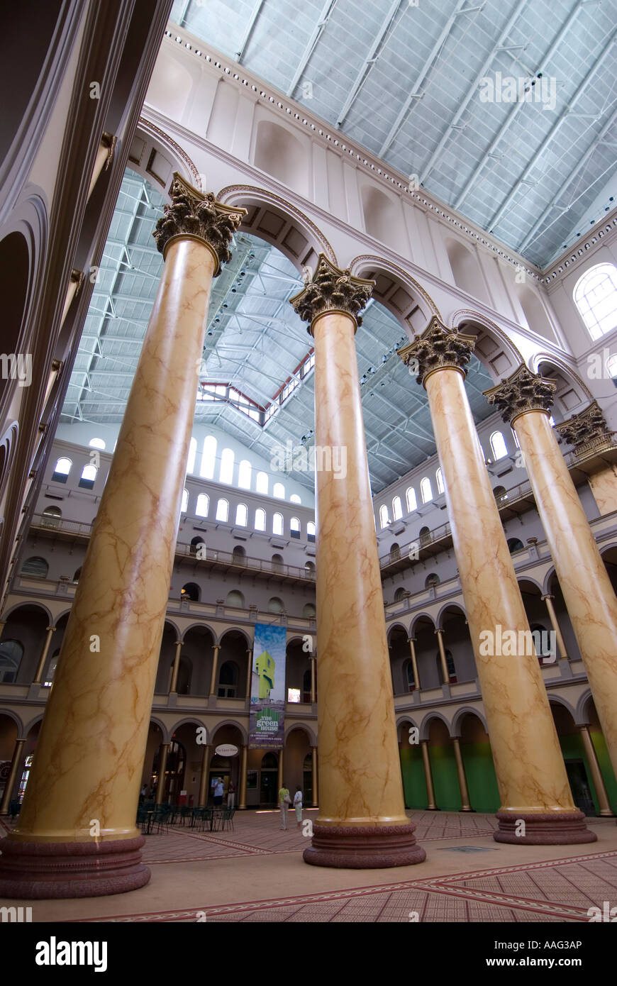 Low angle view of corinthium columns inside the National Building ...