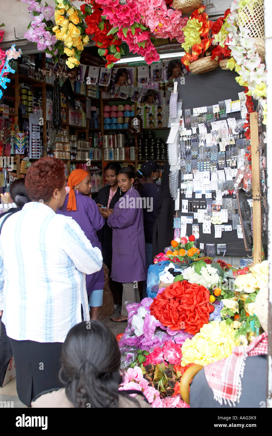 Women in shop in Addis Ketema Merkato largest open air market in Africa ...