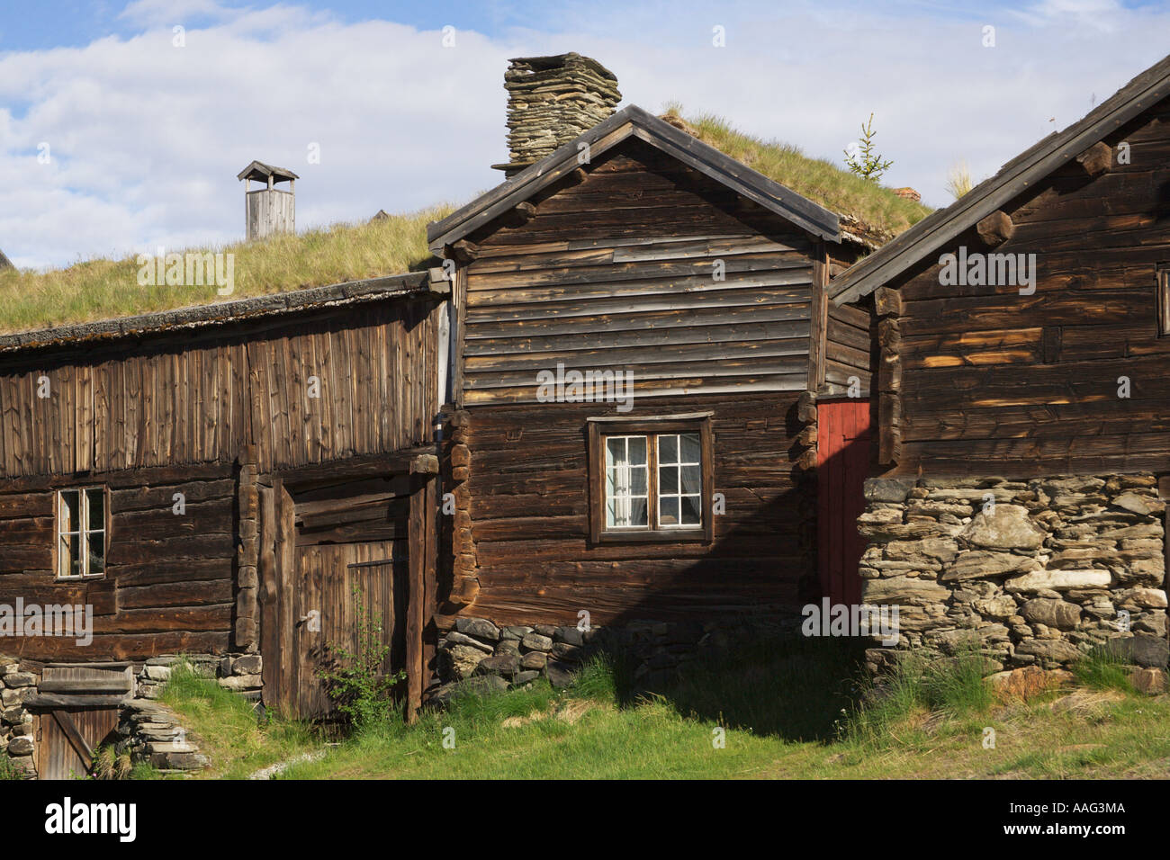 Traditional timber buildings Roros Norway Stock Photo - Alamy