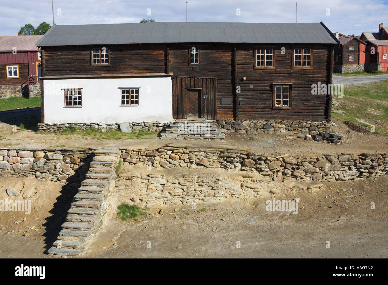 Traditional timber building Roros Norway Stock Photo - Alamy