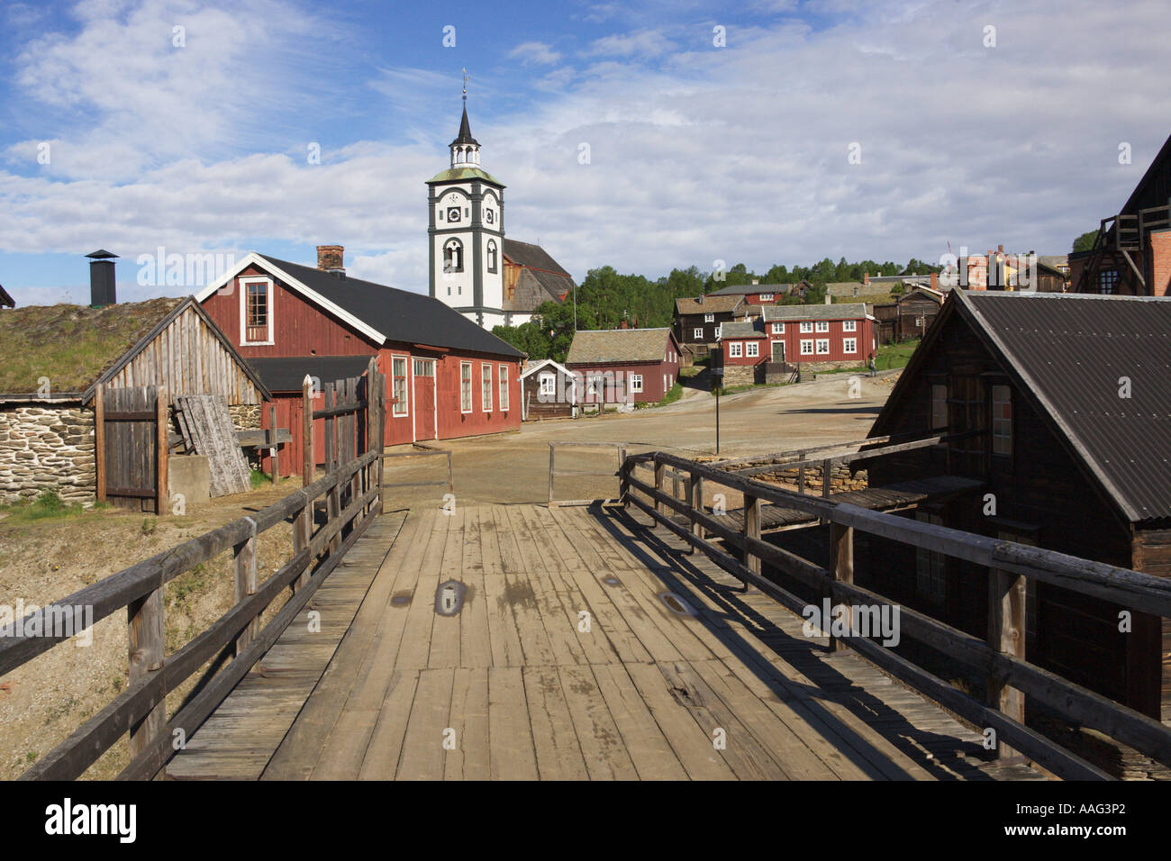 Mining museum and view of the town Roros Norway Stock Photo - Alamy