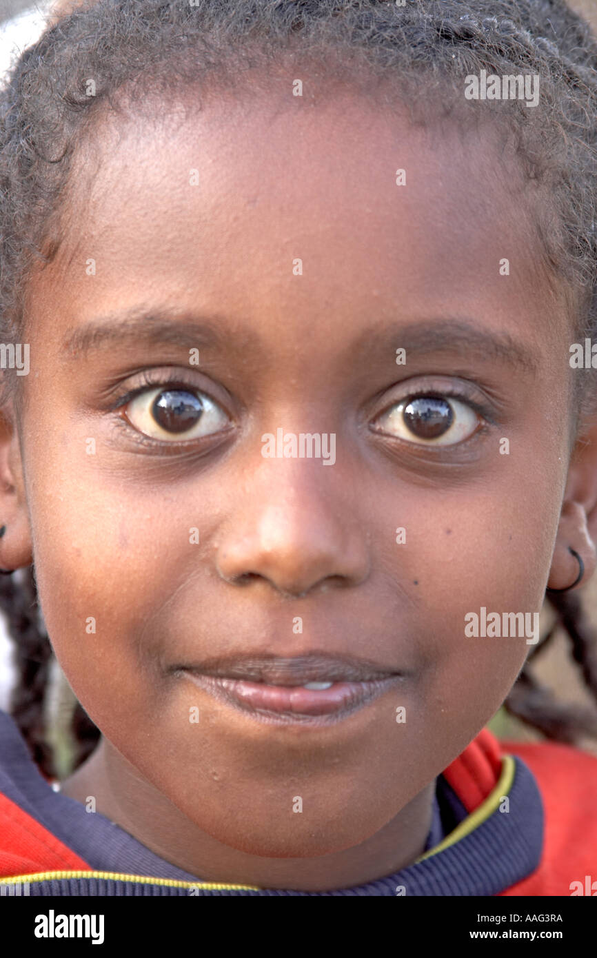 Young smiling Ethiopian girl child in Addis Ababa Ethiopia Africa Face ...