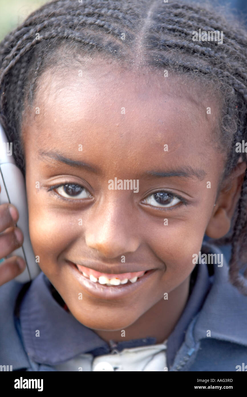 Young smiling Ethiopian girl child in Addis Ababa Ethiopia Africa Face ...