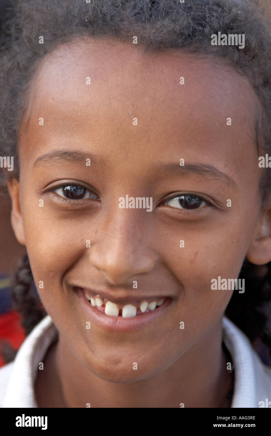 Young smiling Ethiopian girl child in Addis Ababa Ethiopia Africa Face ...