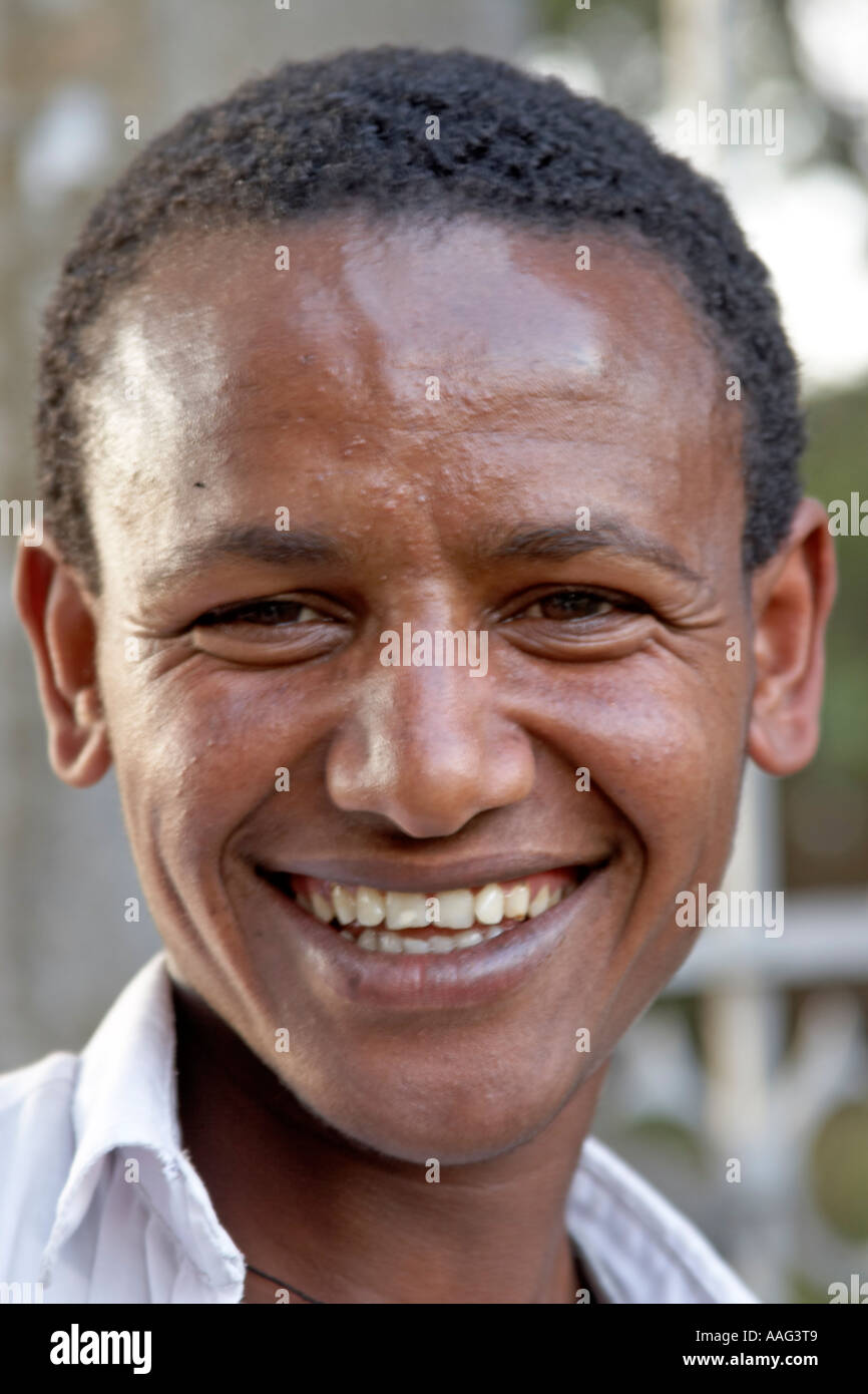 Male student boy smiling Addis Ababa Ethiopia Africa Face portrait ...