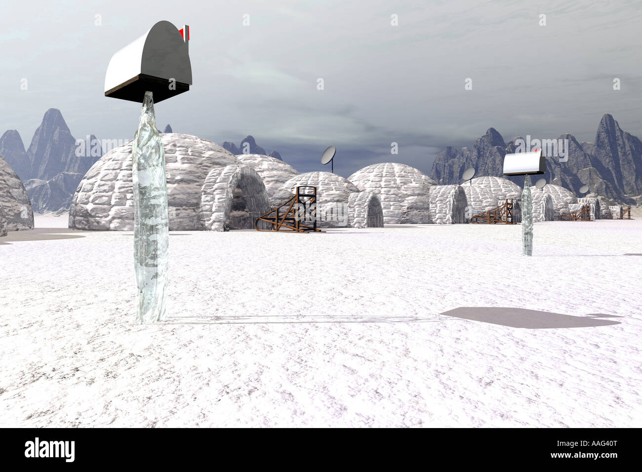 A lineup of igloos Stock Photo - Alamy