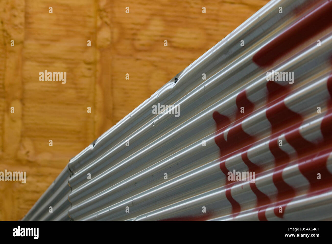 Steel shuttering with grafitti Stock Photo - Alamy