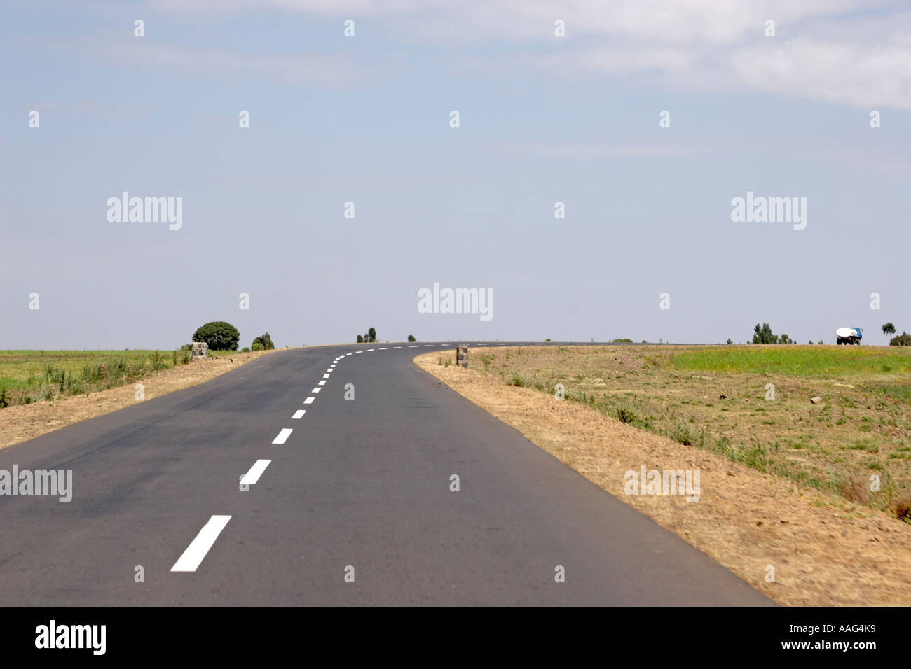 Road receding into the distance through hills from Addis Ababa Stock ...