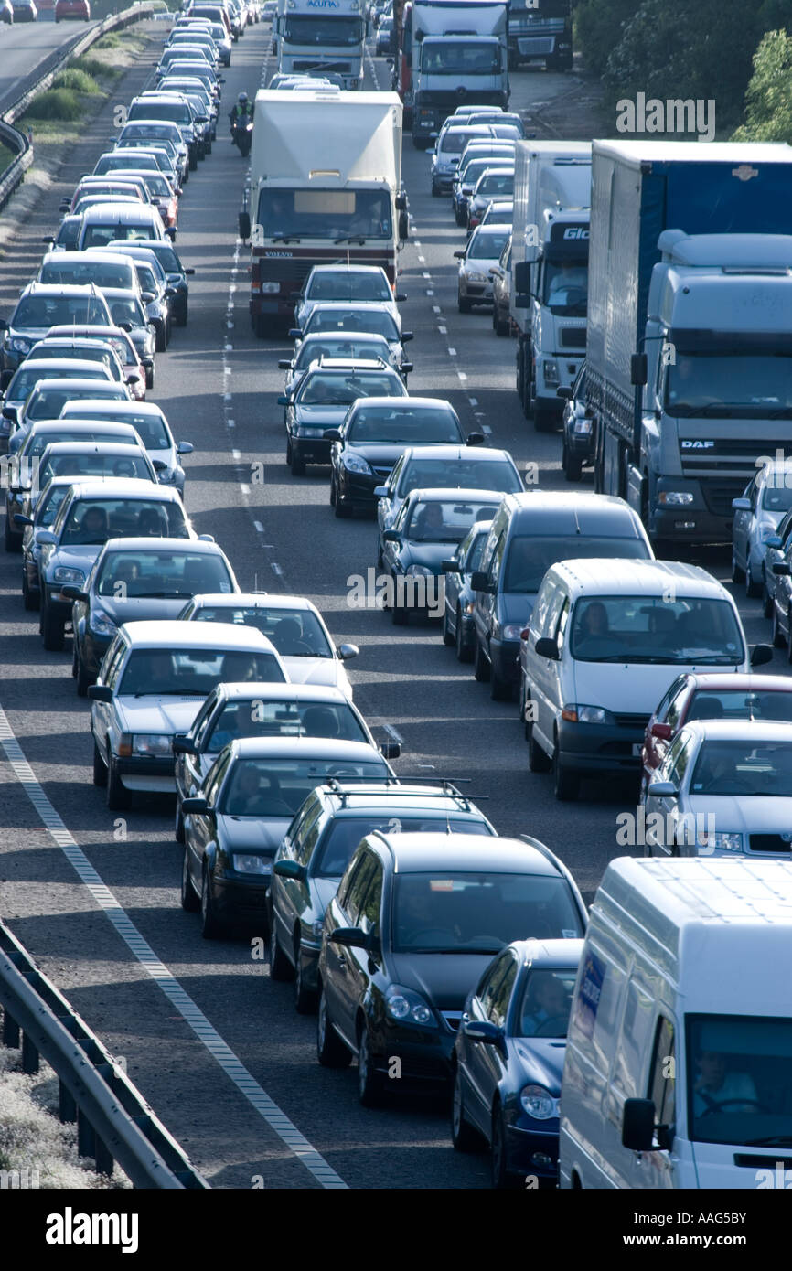 Traffic jam on dual carriageway A3 Surrey UK Stock Photo - Alamy