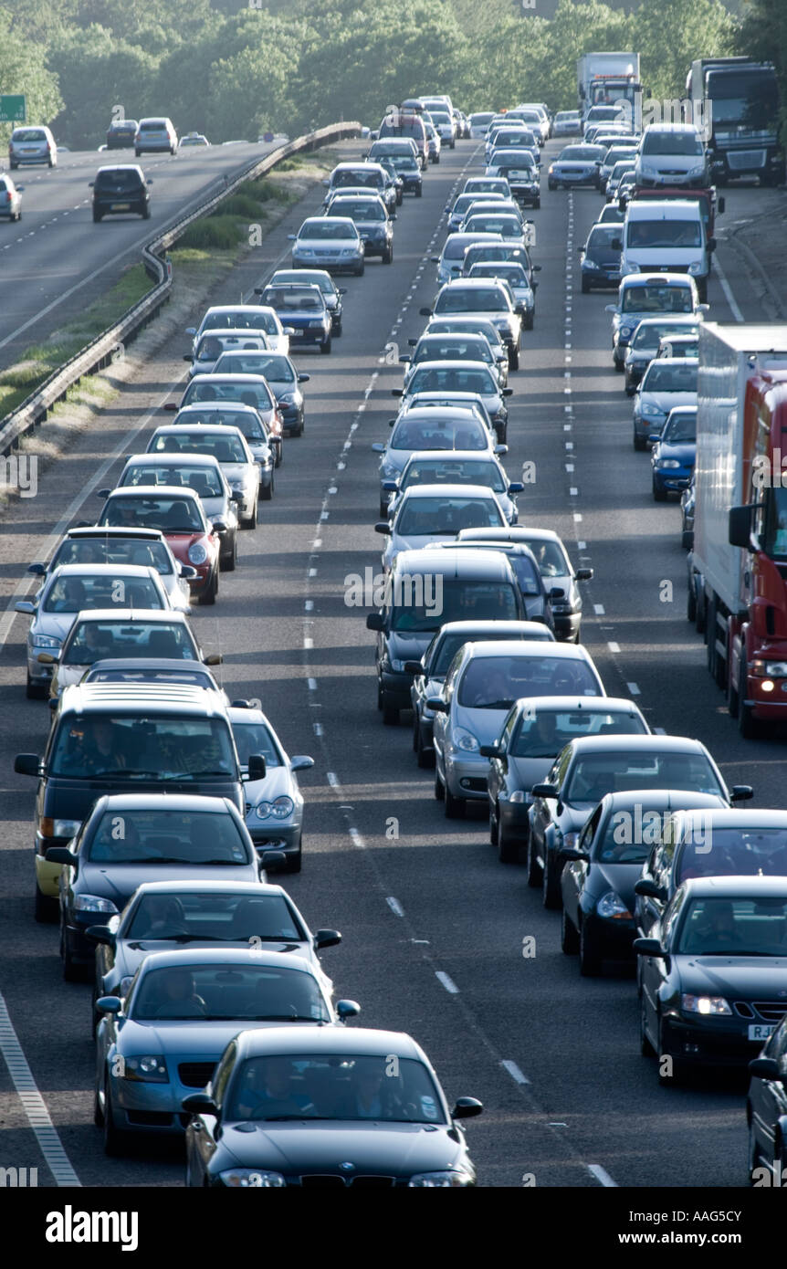 Traffic jam on dual carriageway A3 Surrey UK Stock Photo - Alamy