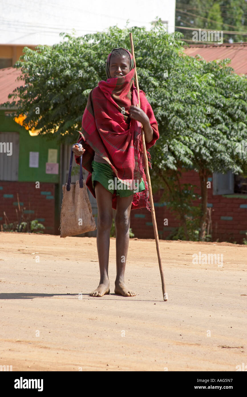 Young boy with a stick in Finote Selam Ethiopa Africa Stock Photo - Alamy