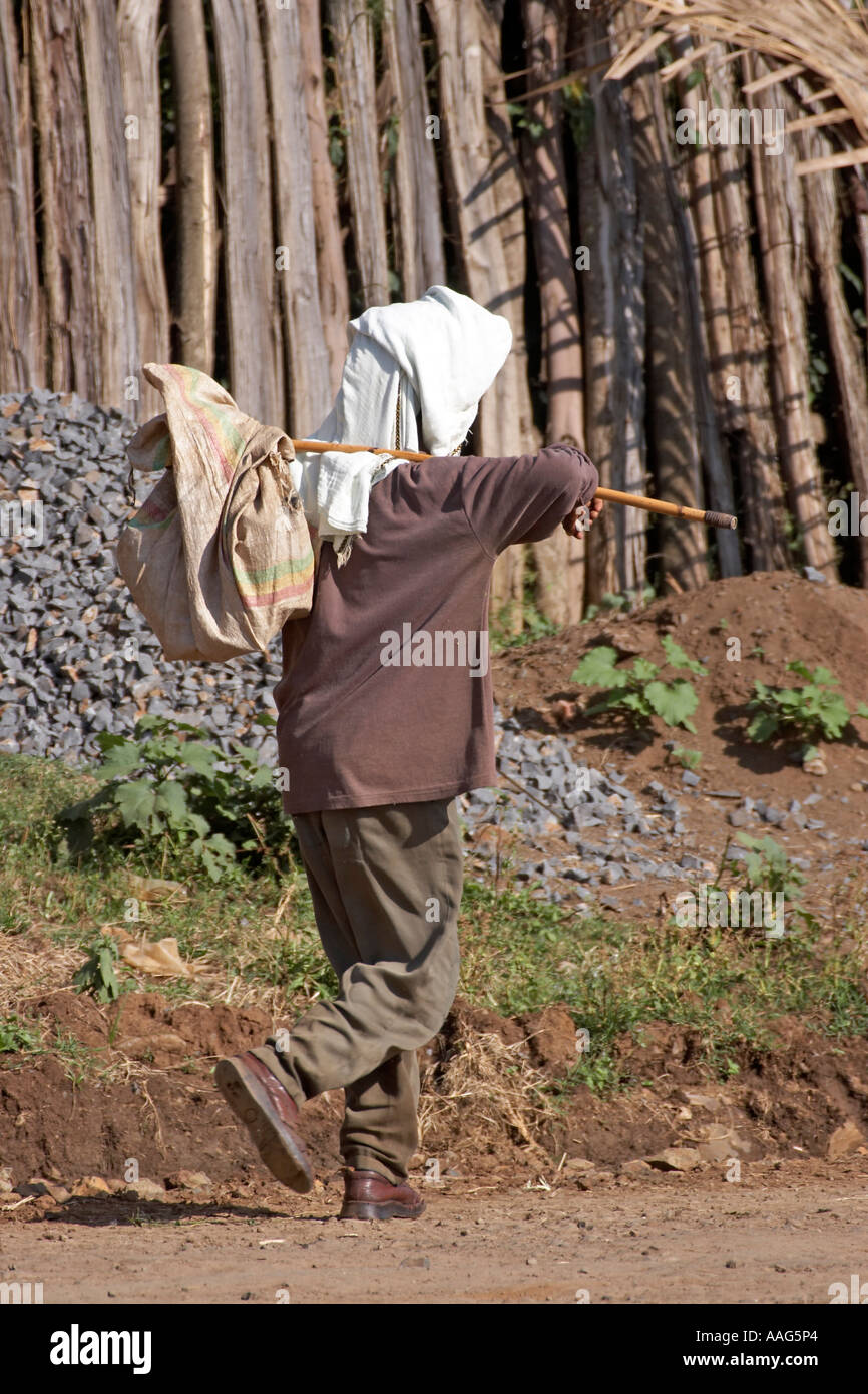Ethiopian man with walking stick hi-res stock photography and images ...