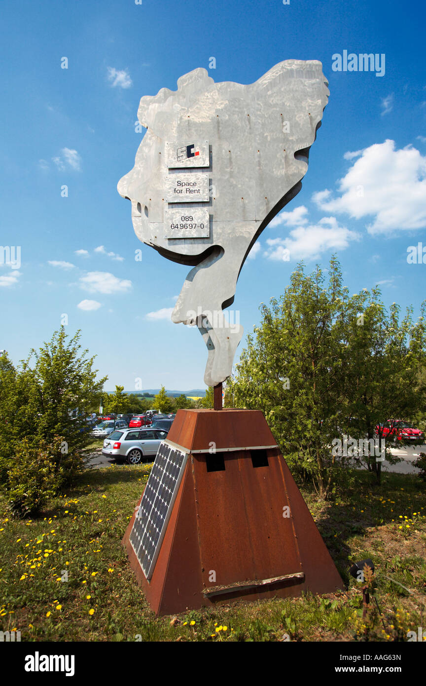 Statue decoration outside the Nurburgring race track Germany Europe ...