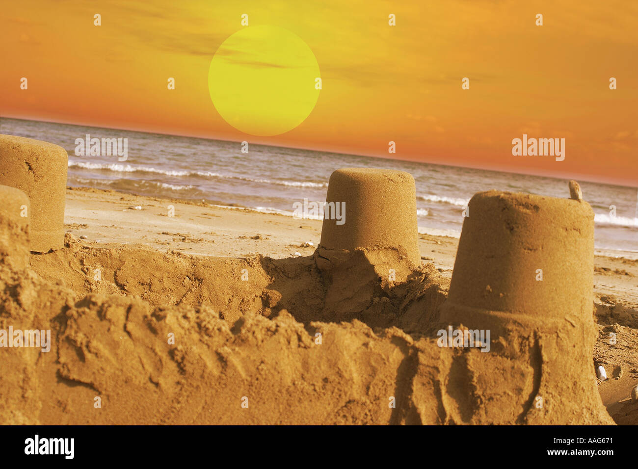 Castle on the beach Stock Photo - Alamy