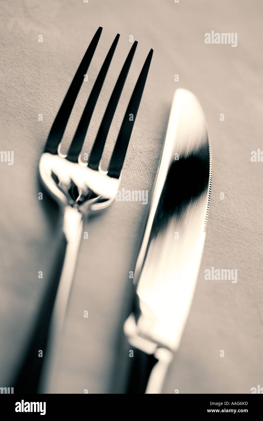 Knife and fork Stock Photo - Alamy