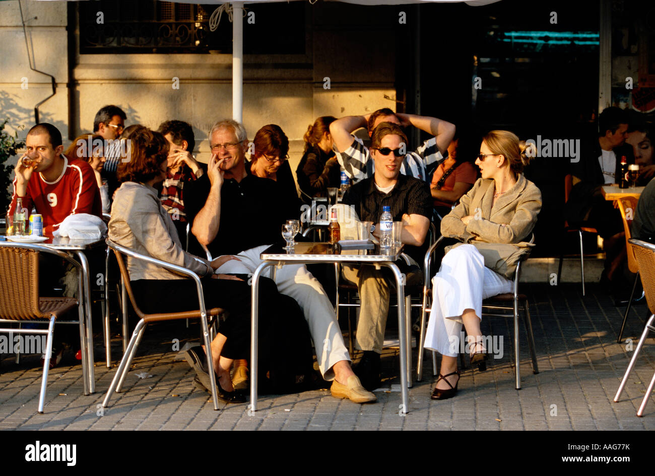Fish Restaurants on Harbour Promenade Barceloneta Barcelona Catalonia ...