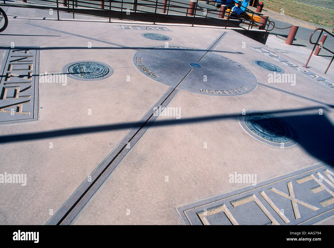 Four Corners Monument where four states state boundaries meet Stock ...