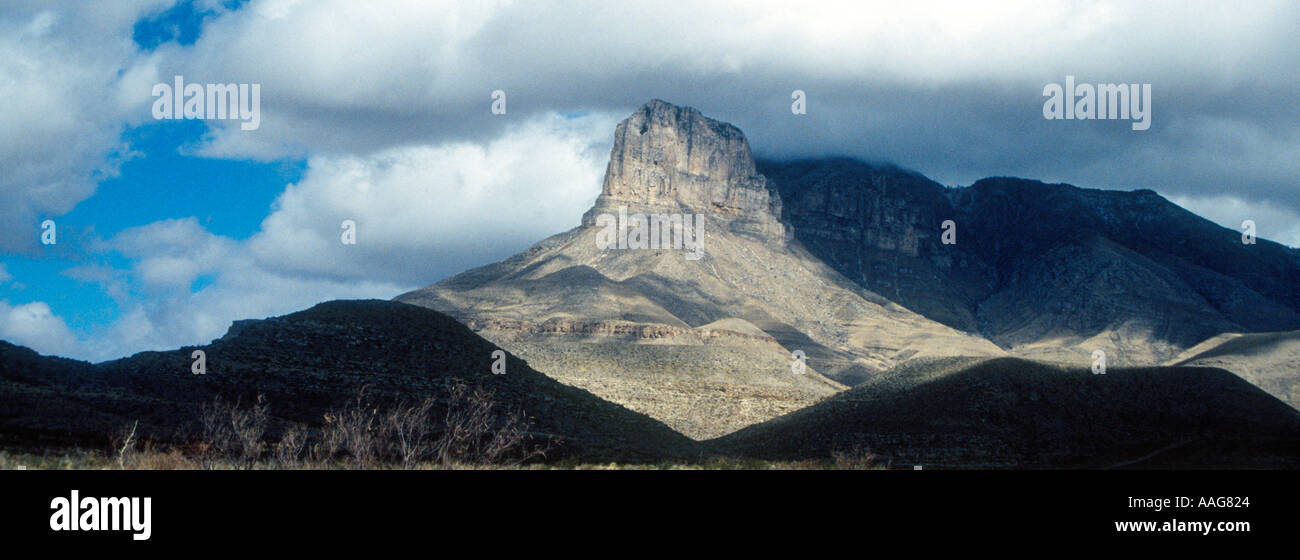 El Capitan Peak in the Guadalupe Mountain National Park Panoramic Stock ...