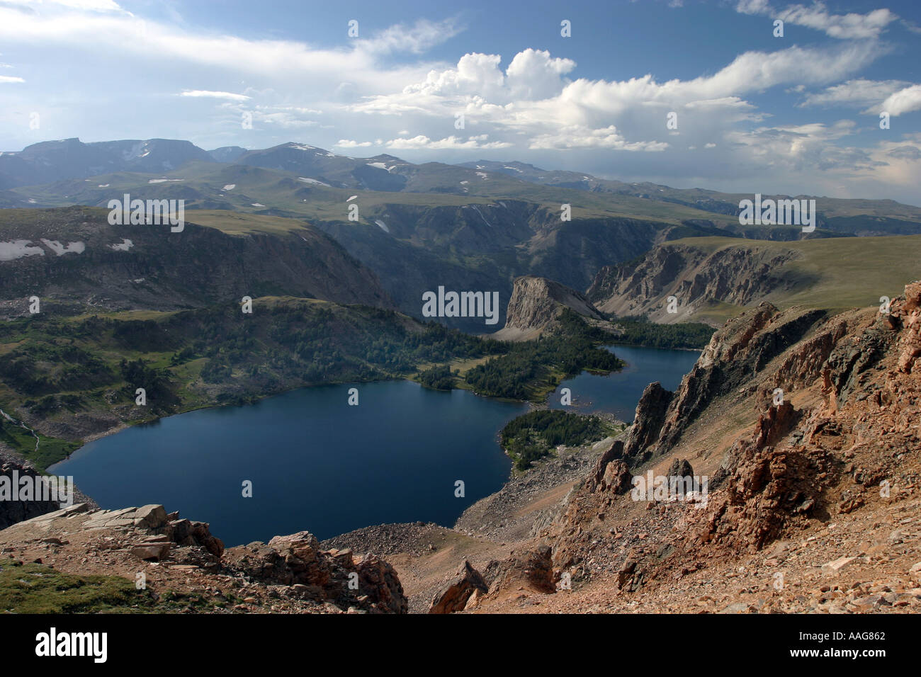 High mountain lake in the Absaroka Beartooth Wilderness Montana Stock ...