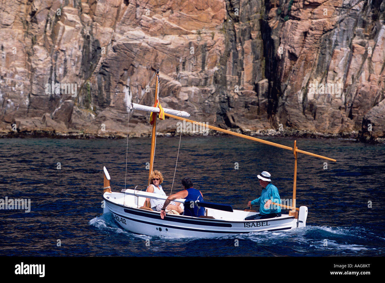 Boat near Llafranc Calella de Palafrugell Costa Brava Catalonia Spain ...