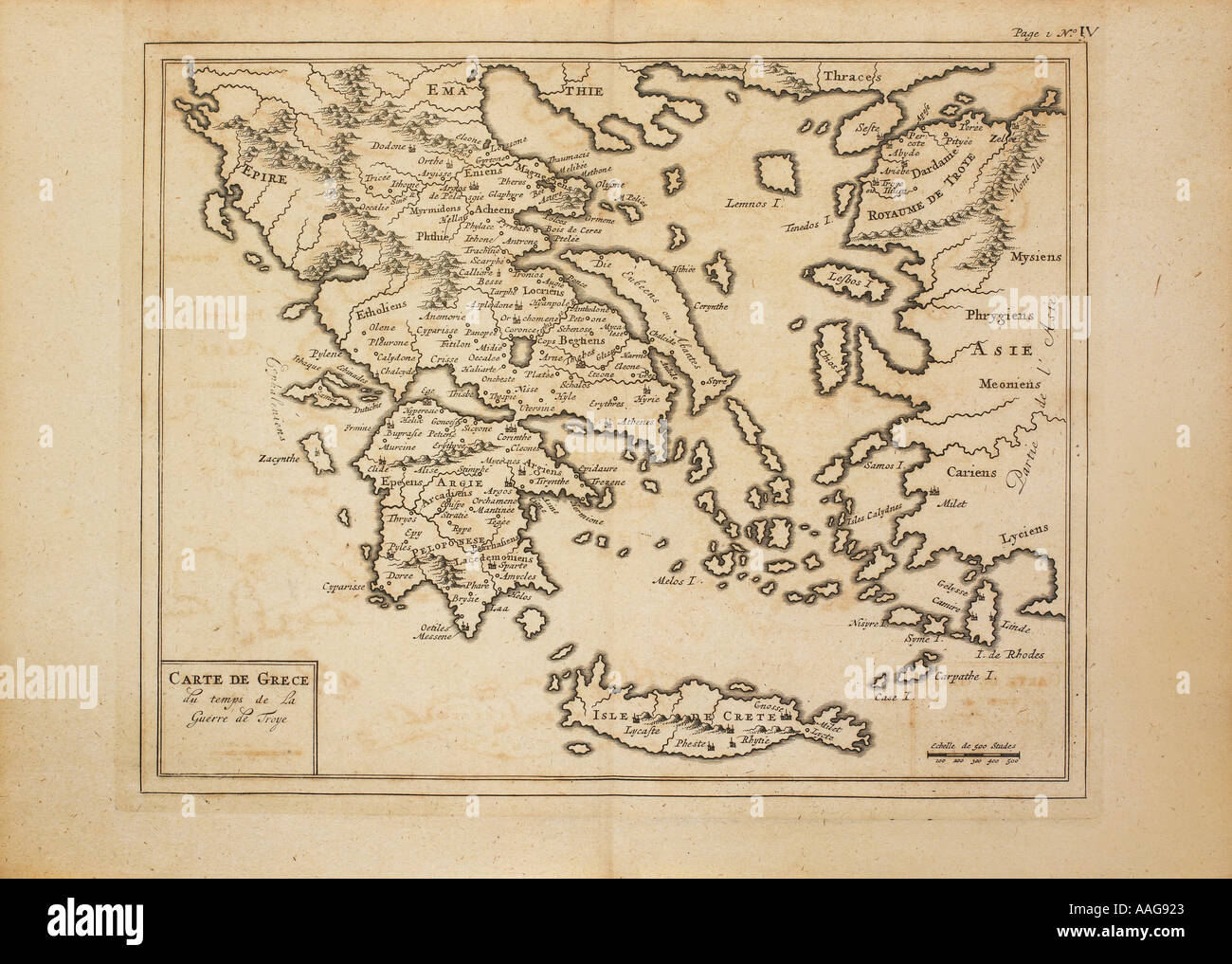 Antique Map of Greece Stock Photo - Alamy