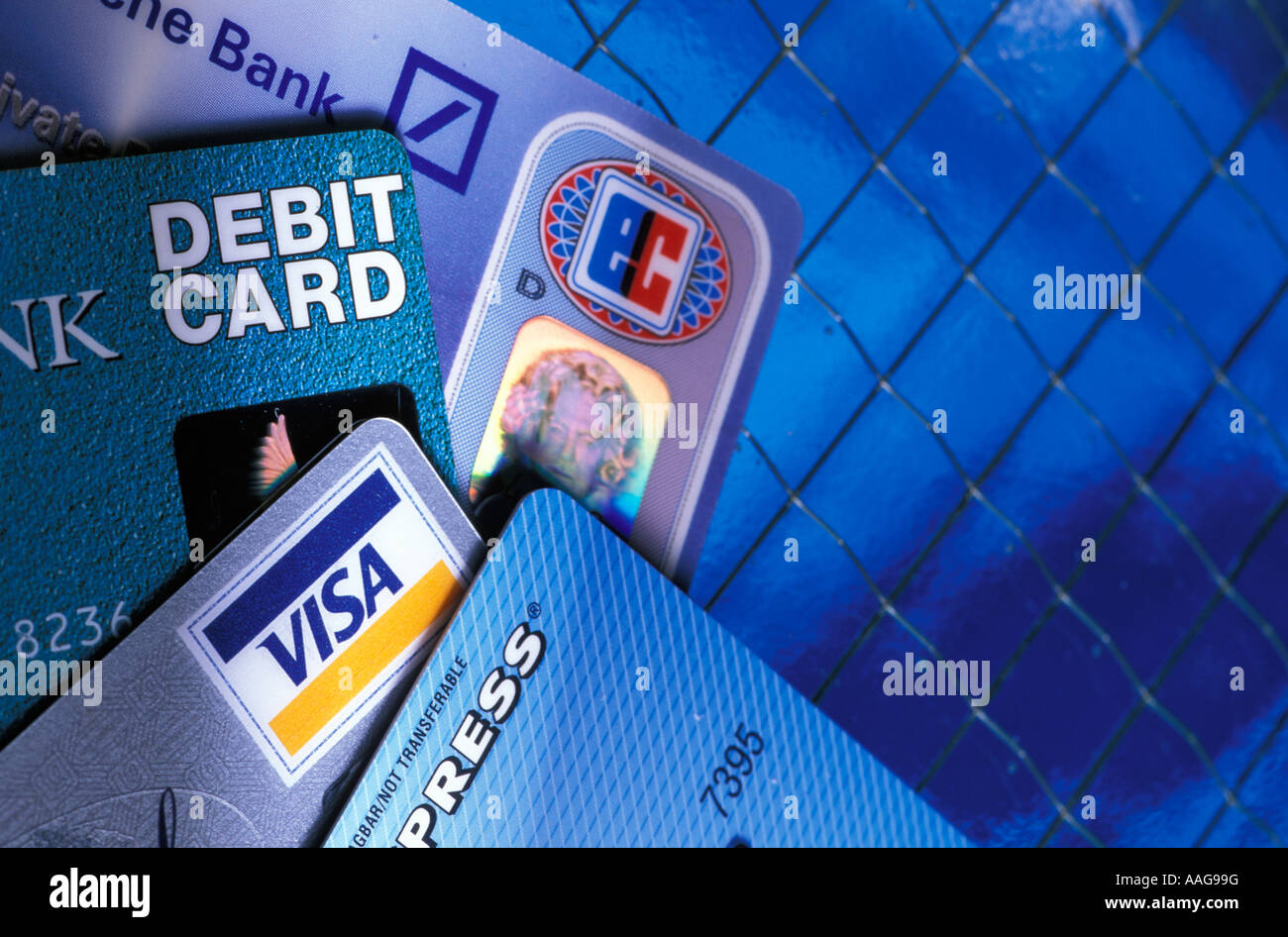Several credit and cash cards Stock Photo - Alamy