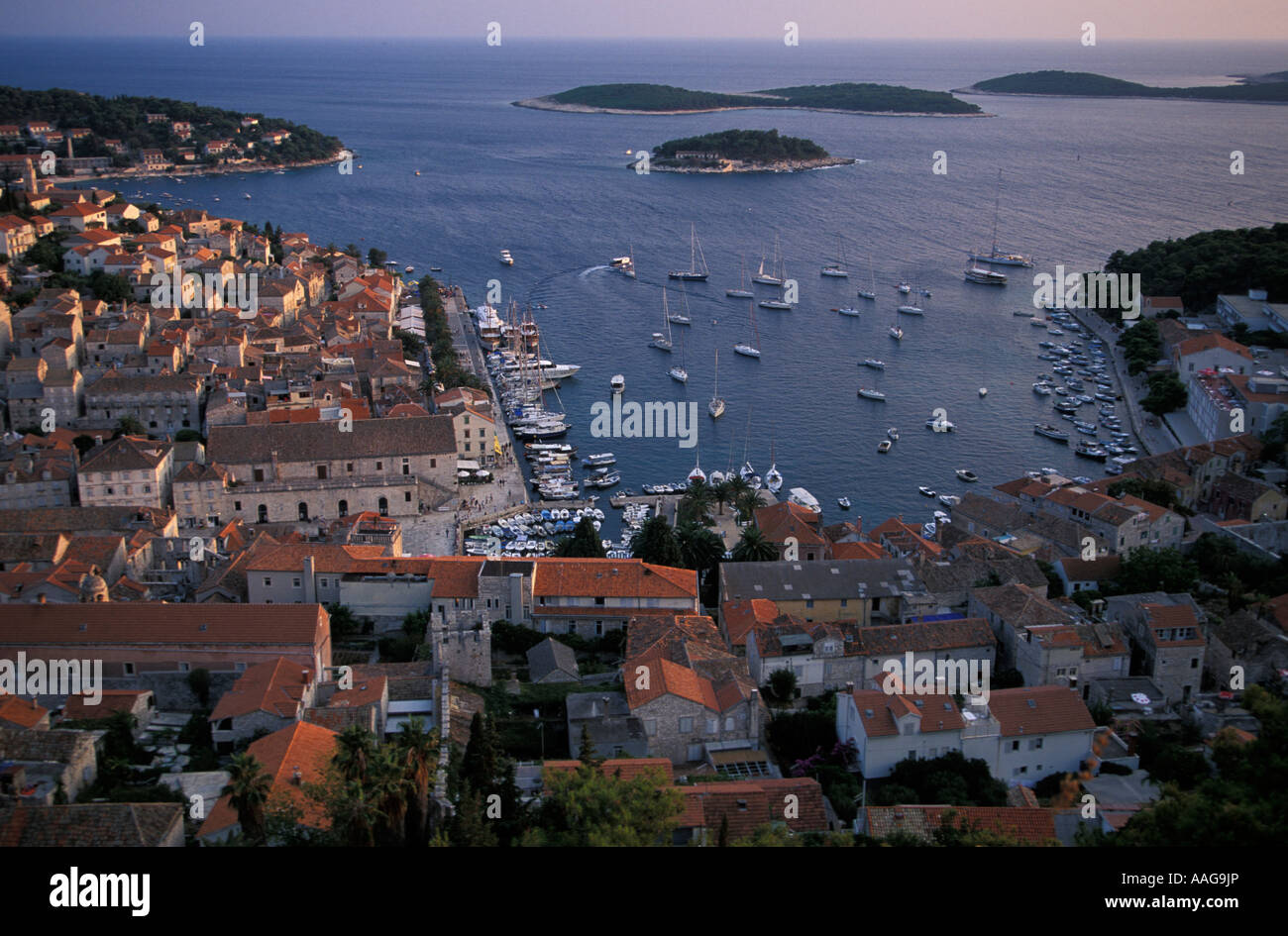 Aerial shot of Hvar Hvar island Dalmatia Croatia Stock Photo - Alamy