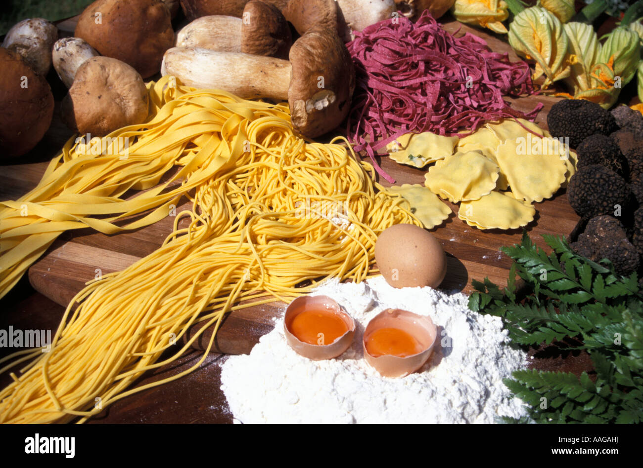 Several Italian food Salo Lake Garda Lombardy Italy pasta Stock Photo ...