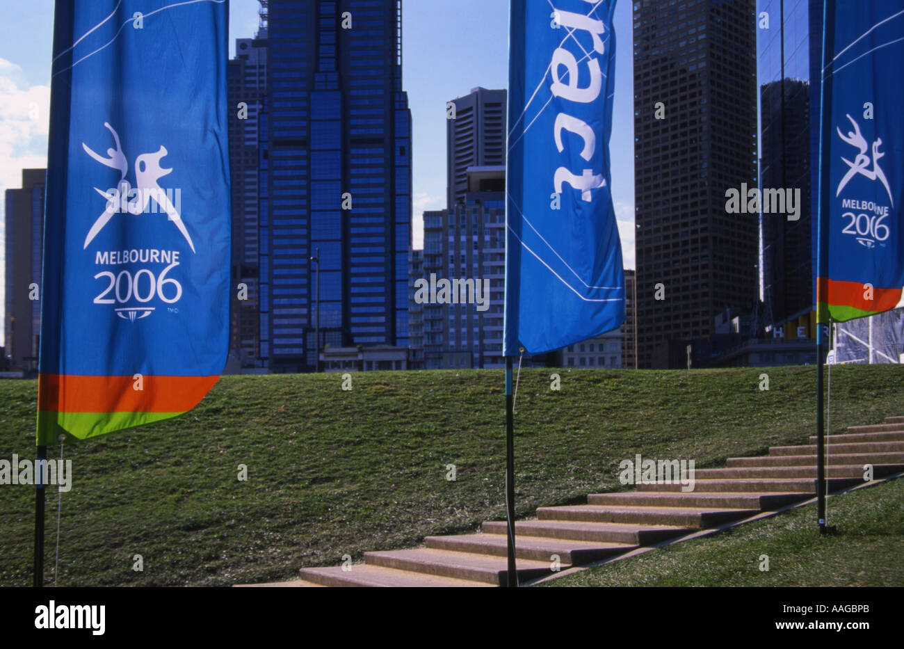 Melbourne 2006 Commonwealth Games flags at Birrarung Marr near ...
