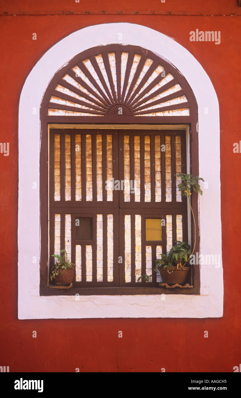 Oyster shell Window Fontainhas Panjim Goa India Stock Photo - Alamy