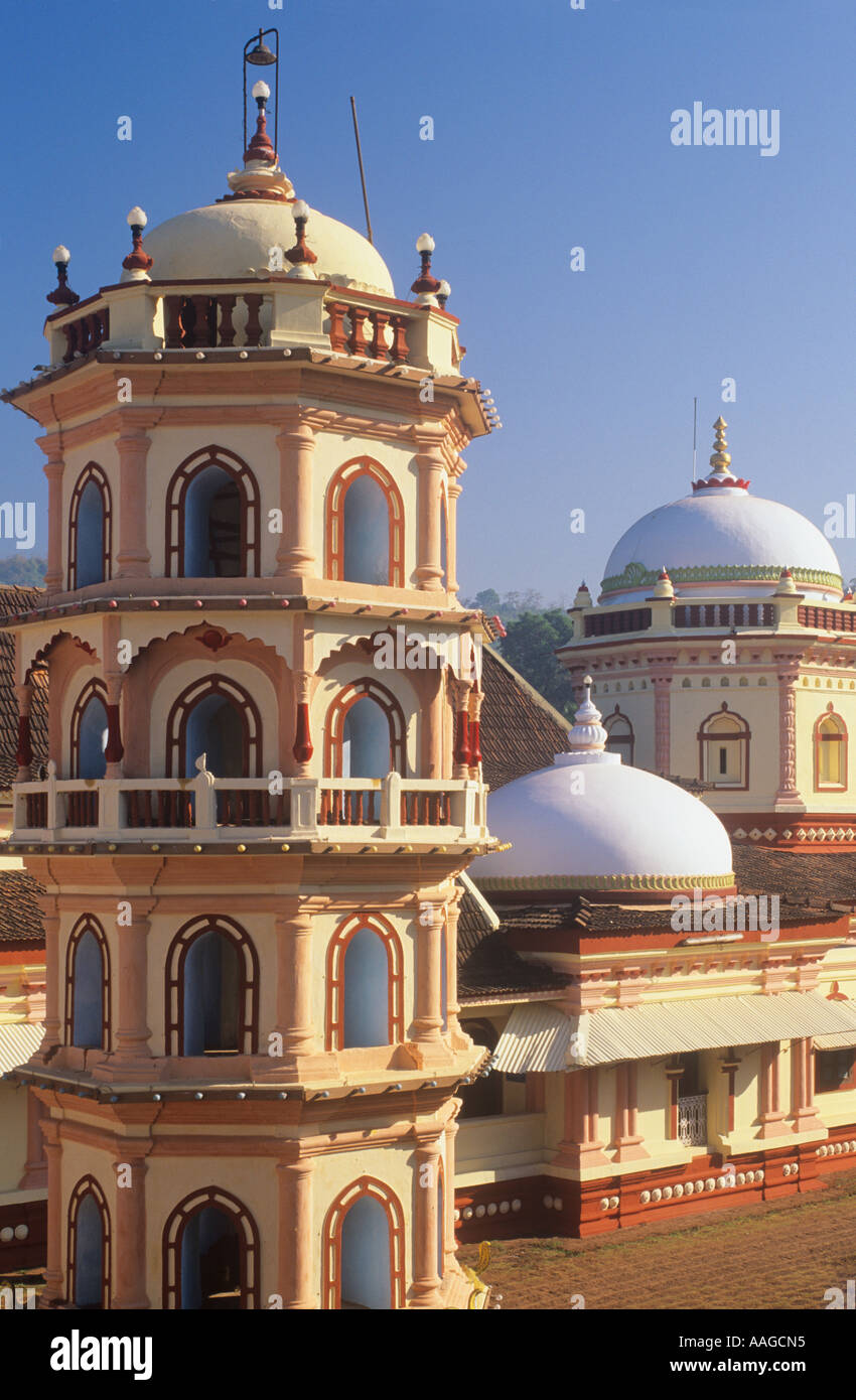 Naguesh Hindu Temple and lamp tower Ponda Goa India Stock Photo - Alamy