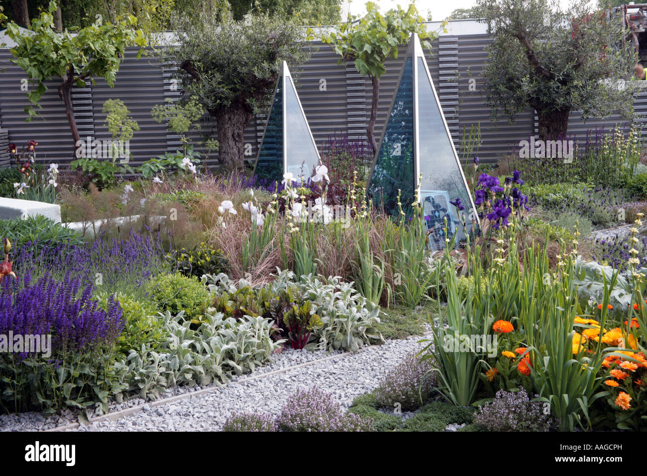 Solar pyramids Marshall s Sustainability Garden Chelsea Flower Show ...