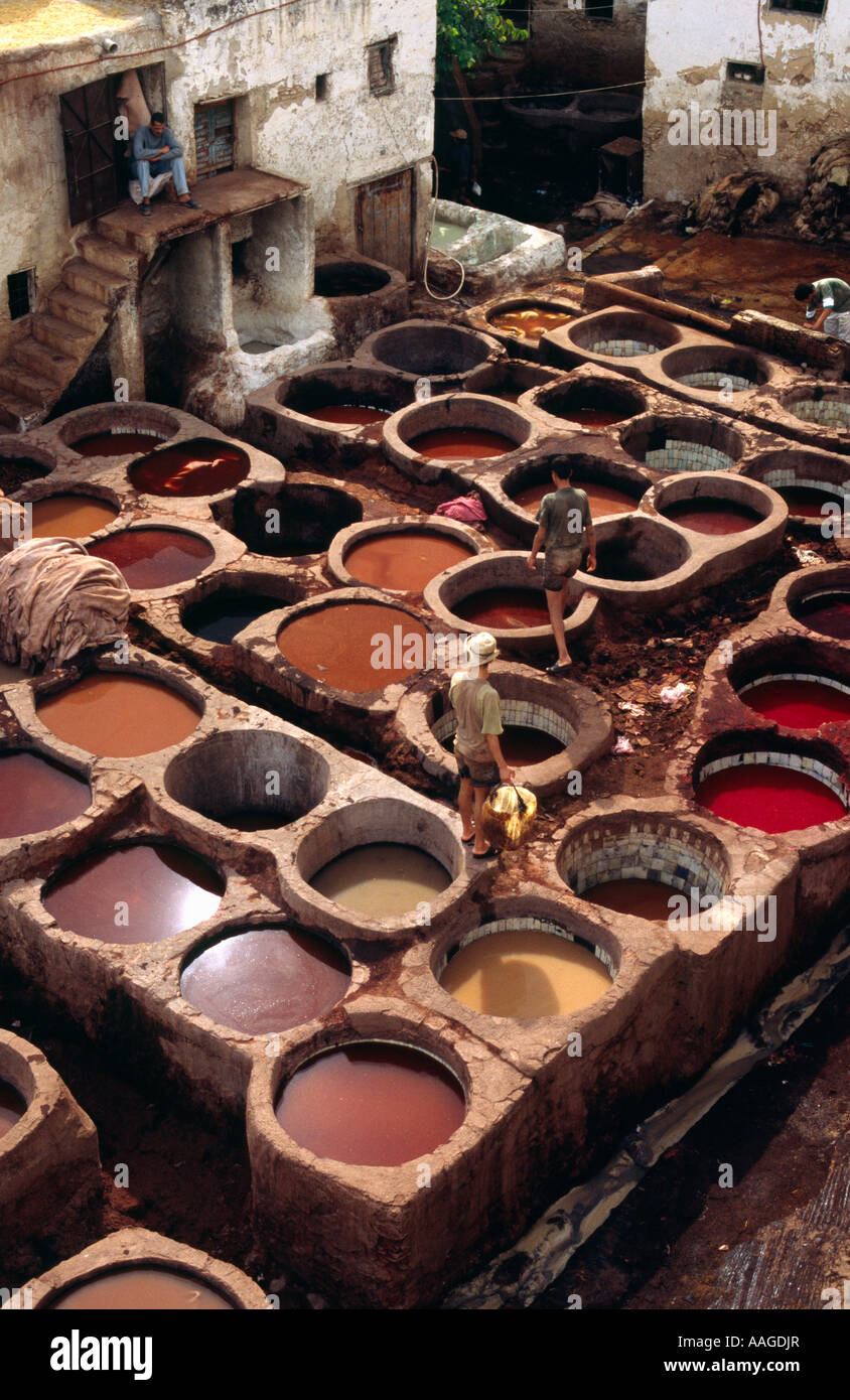 Tanneries - Fez, MOROCCO Stock Photo - Alamy